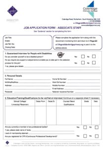 IT Tech – Associate Staff Application Form – East Dene Primary